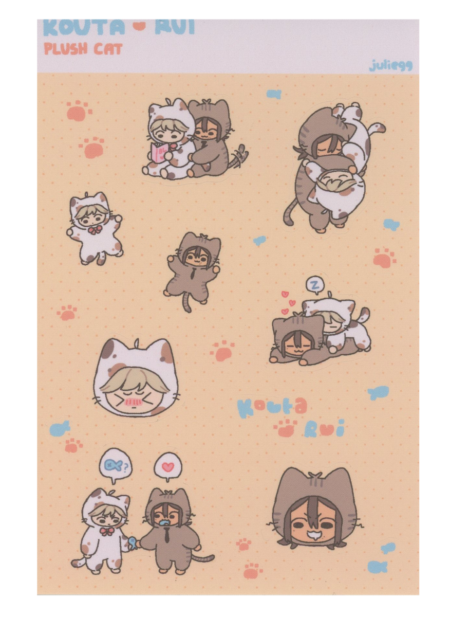 Kouta & Rui Plush Cat Sticker Sheet – EGGDOT.NET
